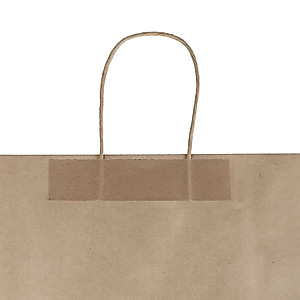 bagmad 50 Pack 8x4.75x10 inch Strurdy Plain Medium Paper Bags with Handles Bulk, Brown Kraft Bags, Grocery Shopping Retail Bags, Birthday Party Favors Wedding Thank You Bags Sacks (50 Count)