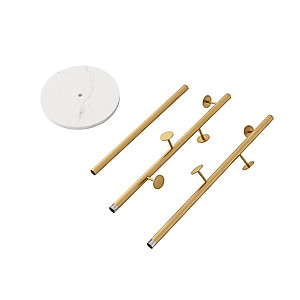 DOORXIFO Gold Coat Racks, Metal Coat Rack Freestanding with Hooks, Entryway Coat Rack Stand, Coat Racks with Marble Base, Coat Tree for Hanging Clothes, Hats, Bags