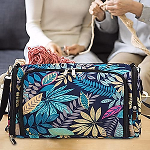 Crochet Bag | Yarn Tote Organizer | Crochet Tote Bag for Yarn Storage, Yarn Storage Tote with Holes for Knitting Needles Crochet Hooks Project Accessories