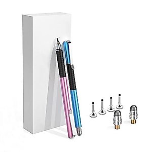 Stylus pens for Touch Screens(2 Pcs),Universal Stylus,[2-in-1] 2022 Updated Pens for All Touch Screens Cell Phones, Tablets, Laptops with 6 Replacement Tips(4 DiscsTips, 2 Fiber Tips)