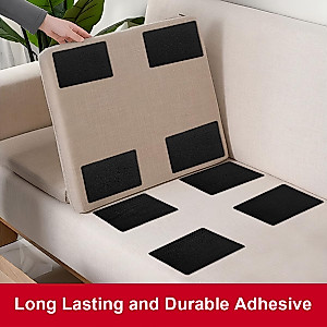 ZESION 4x6 inch Hook and Loop Strips with Adhesive, Nylon Heavy Duty Hook and Loop Tape, Excellent Grip, Non-Adhesive, Interlocking Tape,for Sewing, Crafting,DIY,Wall Adhesive Strips - 6 Sets