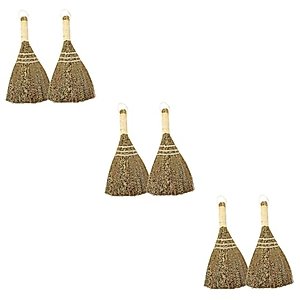 TOKIDNY 6 Pcs Kitchen Cleaning Broom Manual Broom Short Handle Broom Multi-Functional Broom Toy Dustpan Pans Housekeeping Cleaning Natural Broom Whisk Broom Small Cleaning Broom Miscanthus