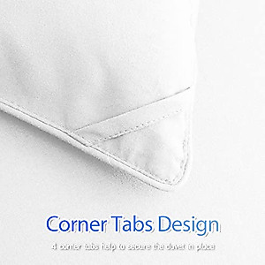 MATBEBY Queen Size Comforter Duvet Insert - All Season White Quilted Down Alternative Bedding Comforter with Corner Tabs - Winter Summer Fluffy Soft - Machine Washable
