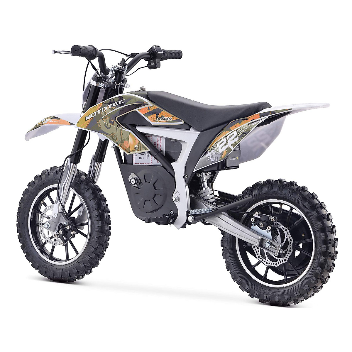 MotoTec 36v 500w Demon Electric Dirt Bike Lithium Orange