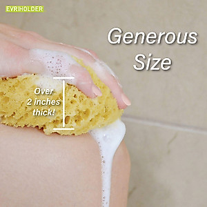 Evriholder Foam Body Sponge for Exfoliating Large Scrubber for a Relaxing Shower or Bath, Pack of 2