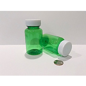 Preferred Vials-Plastic Medical Screw-Top Packer Bottles Wide Mouth Jars Clear Green 5 Ounce 40 Dram Size Package of 25 Units