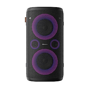 Hisense Ultimate Wireless Outdoor/Indoor Party Speaker with subwoofer, 2.0CH, 300W, IPX4 Waterproof,15 Hour Long-Lasting Battery, Bluetooth5.0, DJ and Karaoke Mode (HP100)