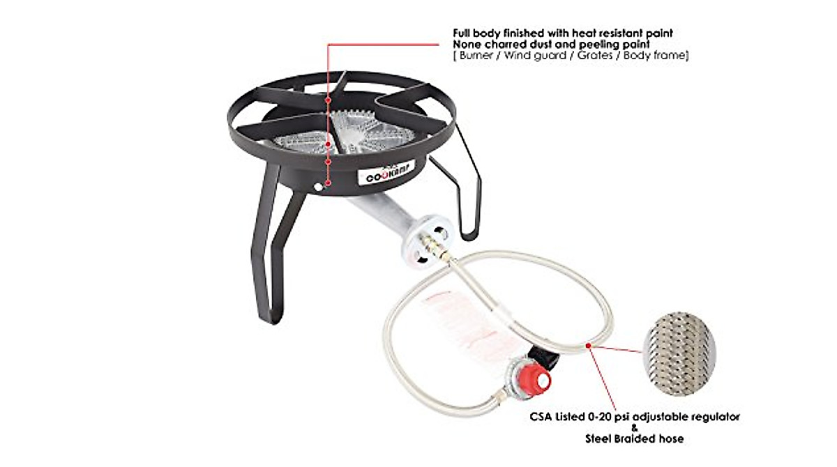 COOKAMP High Pressure Propane Burner - 200,000 BTUs