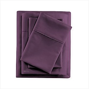 SGI Full Size Plum Soft Luxury Microfiber 4 Piece Sheet Set- Fitted Sheet Flat Sheet 2 Pillowcase Easy Care, Super Soft & Breathable Cool 15" Deep Pocket Fade Wrinkle Stain Resistant Bedding