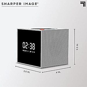 Sharper Image Projection Alarm Clock with Soothing Sounds and Relaxing Visuals, 4 Projections & 10 Soothing Soundscapes, Full-Function Digital Alarm Clock, Project Color-Changing Stars