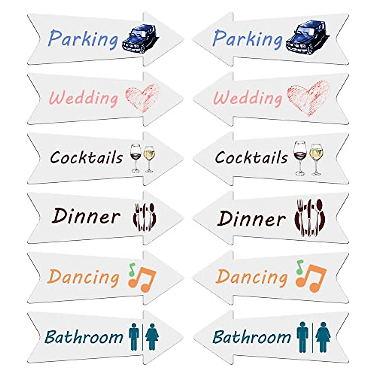 Blank Arrow Signs with Stakes 3 Pack 17 x 6 Inches Wedding Directional Yard Signs with Stakes, This Way Arrow Yard Signs Birthday Party Signs Arrow