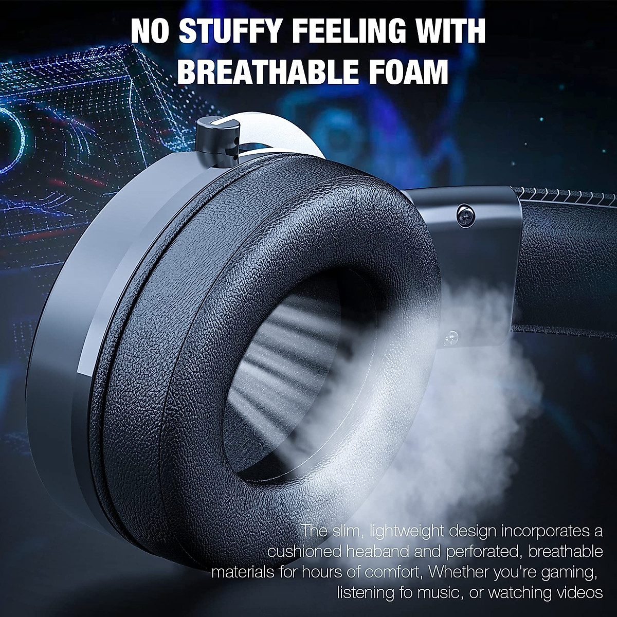 edonka Gaming Headset X 10, Noise Canceling Gaming Headphones with RGB Light,7.1 Surround Sound Crystal Clear Mic for PS5, PS4, Xbox One, PC, Mac