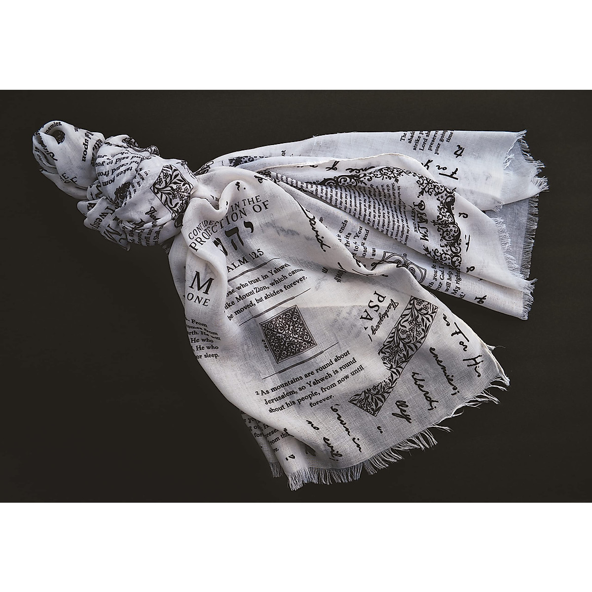 Protection Christian Prayer Shawl - Prayer Scarf with Bible Verses about God's Protection, Off- White Meditation Shawl, Unique Christian Gifts