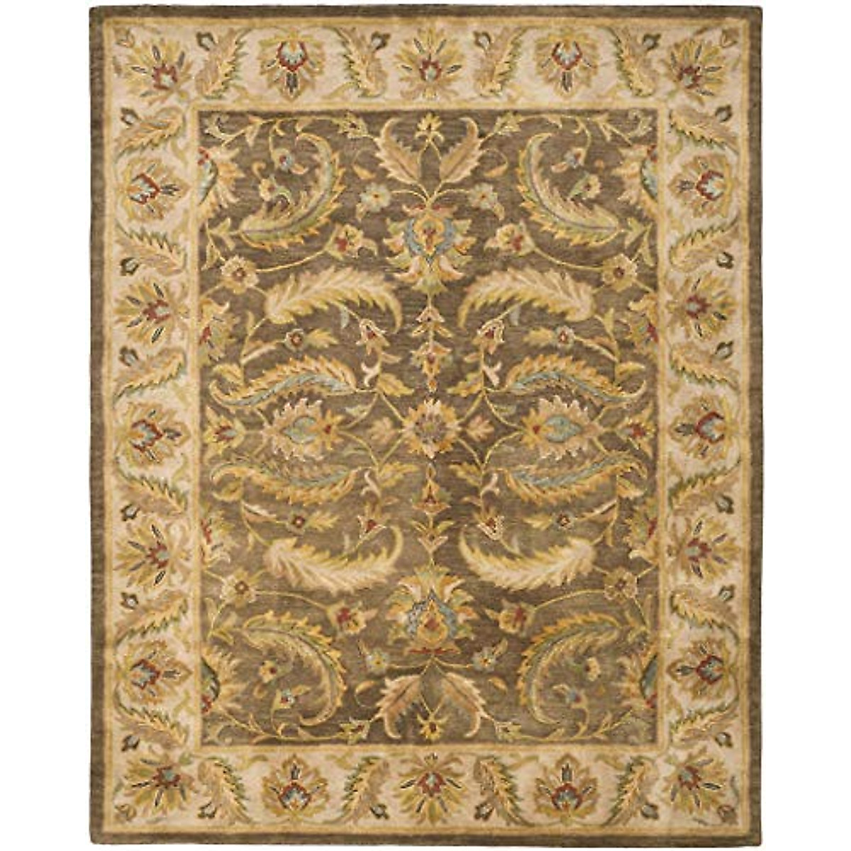 SAFAVIEH Heritage Collection Area Rug - 7'6" x 9'6", Green & Beige, Handmade Traditional Oriental Wool, Ideal for High Traffic Areas in Living Room, Bedroom (HG964A)