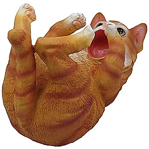 Decorative Tabby Kitty Cat Wine Bottle Holder Sculpture for Whimsical Tabletop Wine Racks and Stands or Animal Statues & Kitten Figurines As Birthday Gifts for Cat Lovers by Home-n-Gifts