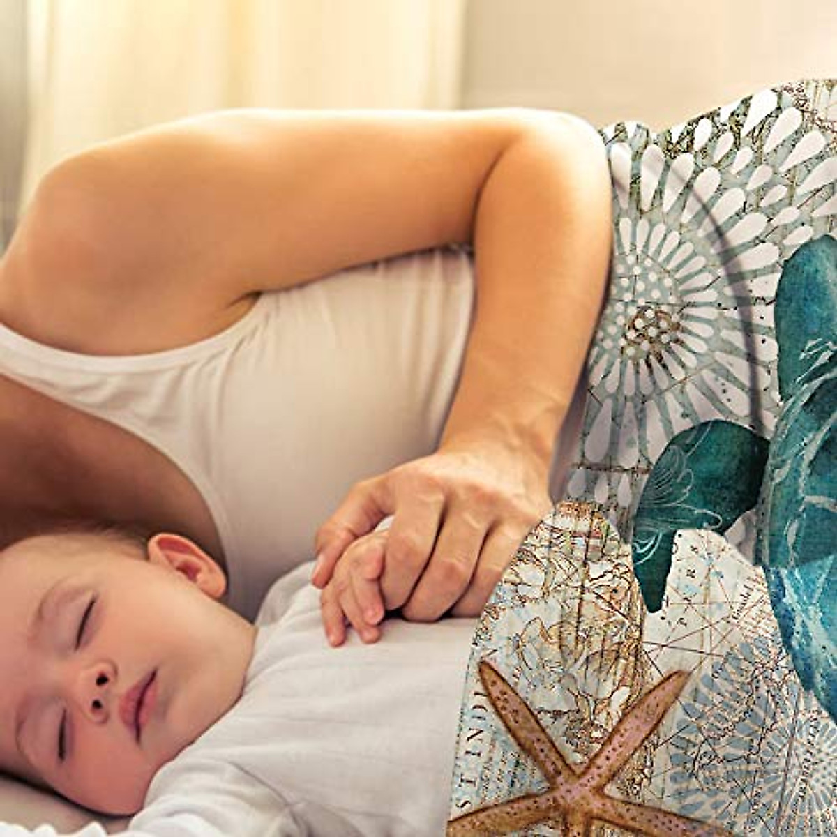 Singingin Ultra Soft Flannel Fleece Bed Blanket Sea Turtle Ocean Animal Landscape Throw Blanket All Season Warm Fuzzy Light Weight Cozy Plush Blankets for Living Room/Bedroom 40 x 50 inches