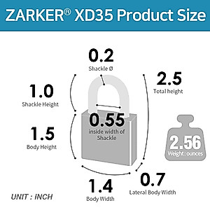 Zarker XD35 3-Digit Combination Padlock, Pink, 1-Pack