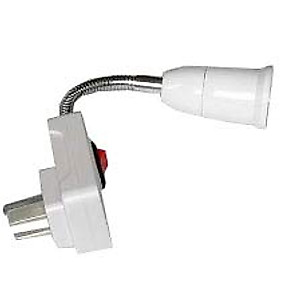 Traodin E27/E26 Socket Adapter with On/Off 360 Degrees Flexible Desk Lamp Holder, for Night Light Grow Lights Desk Lamp Bulb and More (Three Plugs, 22cm/8.8inch)