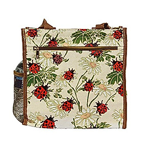 Signare Tapestry Shoulder Bag Shopping Bag for Women with Ladybird Design (SHOP-LDBD)