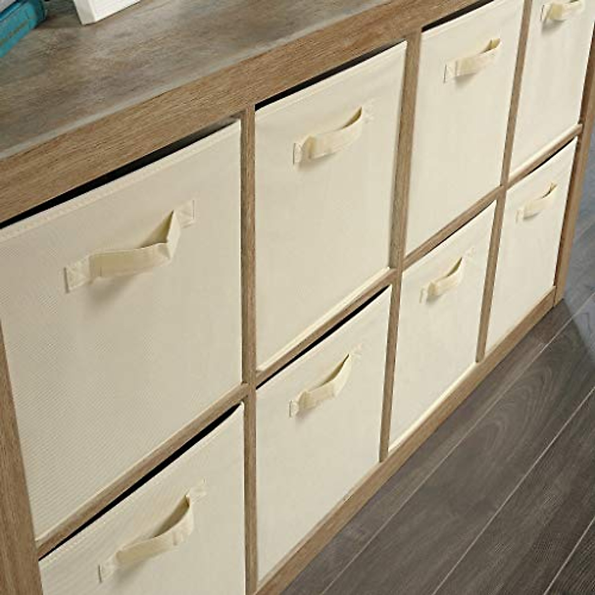 Sauder Stow-Away 8-Cube Organizer, L: 30.91" x W: 15.39" x H: 57.87", Lintel Oak Finish