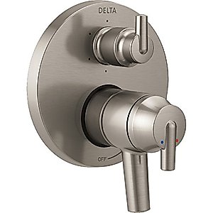 Delta Faucet Trinsic 17 Series 6-Setting Integrated Diverter Valve Trim Kit, Brushed Nickel Diverter Valve Trim Kit, Shower Trim Kit, Stainless T27959-SS (Valve Not Included)