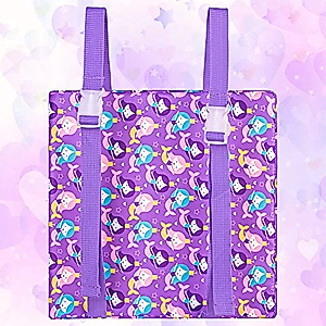 2PCS Toddler Booster Seat for Dining Table, Chair Increasing Cushion for Baby Kids, Washable Thick Chair Seat Pad Mat Strap, Portable Dismountable Adjustable Highchair Booster - Mermaid