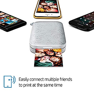 HP Sprocket Portable 2x3" Instant Color Photo Printer (Luna Pearl) Print Pictures on Zink Sticky-Backed Paper from your iOS & Android Device.