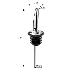 New Star Foodservice 26825 Stainless Steel Bottle Pourers w/Tapered Spout, Set of 12