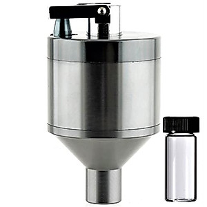 Coarse to Fine Spice Grinder Hand Mill Funnel - Ultra fine - Metal 3 Piece 1.75 inch with Storage Bottle - Silver Color