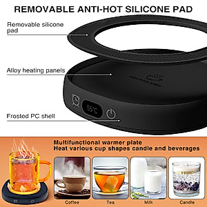 DUHEL Coffee Mug Warmer, Coffee Warmer for Desk with 3 Temp Settings, Cup Warmer for Desk Auto Shut Off, Cute Mug Warmer for Desk(Black No Cup)