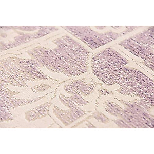 Unique Loom New Classical Collection Traditional Classic Intricate Design with Distressed Vintage Detail, Area Rug (9' 0 x 12' 0 Rectangular, Purple/ Ivory)