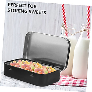 DOITOOL 6pcs Box Tinplate storage box metal tin candy case hinged storage case small empty hinged tins rectangular candle jar tinplate containers loose tea tins pill box delicate