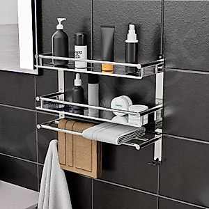 Well Set Stainless Steel Storage Shelves Household Toilets Vanity Tables Towel Holder Double Layer Wall Mount Racks For Bathroom