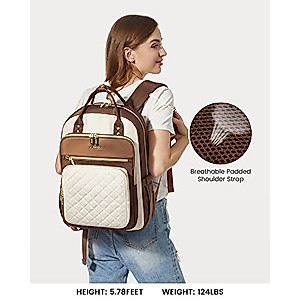 LOVEVOOK Laptop Backpack for Women, Fashion Travel Work Commuter Backpack Purse with USB Port, Lightweight Casual Daypacks, Nurse Teacher College Computer Bag, Fit 15.6" Laptop