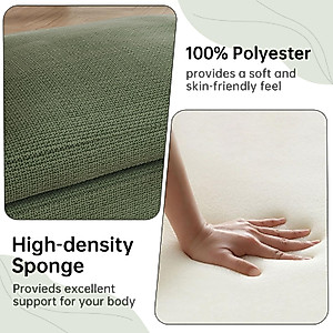 Guyii Sectional Sofa Couch, Modern Luxury Oversized 4-Seater Green Sofa with Storage Ottoman, Convertible Sofa with Back Cushions, L-Shaped Sofa for Living Room, Apartment, Home