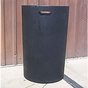 Whiskey Barrel Trash Can with Single Hinged Lid