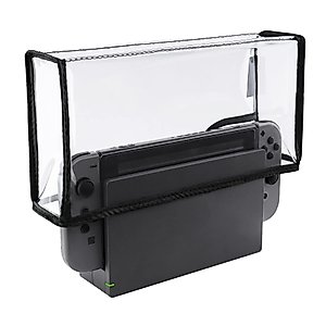 PlayVital Transparent Dust Cover for Nintendo Switch OLED, Waterproof Dust Guard for Nintendo Switch, Anti Scratch Dust Proof Cover Sleeve for Nintendo Switch & Switch OLED Charging Dock