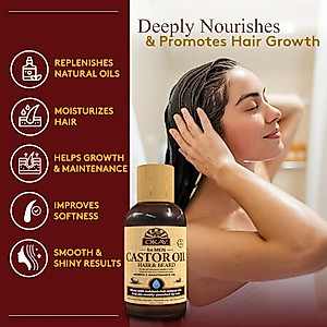OKAY-MEN Castor Oil Beard and Hair Growth Oil Light-weight 4oz