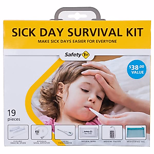 Safety 1st Sick Day Survival Kit, BoogEase Nasal Aspirator with 2 Nose tip Sizes, Grey