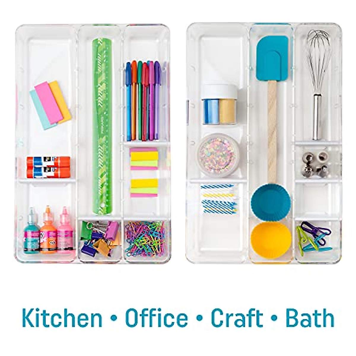 Dial Industries, Inc. Junk Vanity Office Drawer Organizer with Adjustable Dividers