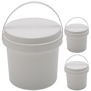 Uonlytech Industrial Bucket Food Containers 3pcs Storage Bucket Plastic Barrel Pp White Pet Food Container Ice Cube Bucket