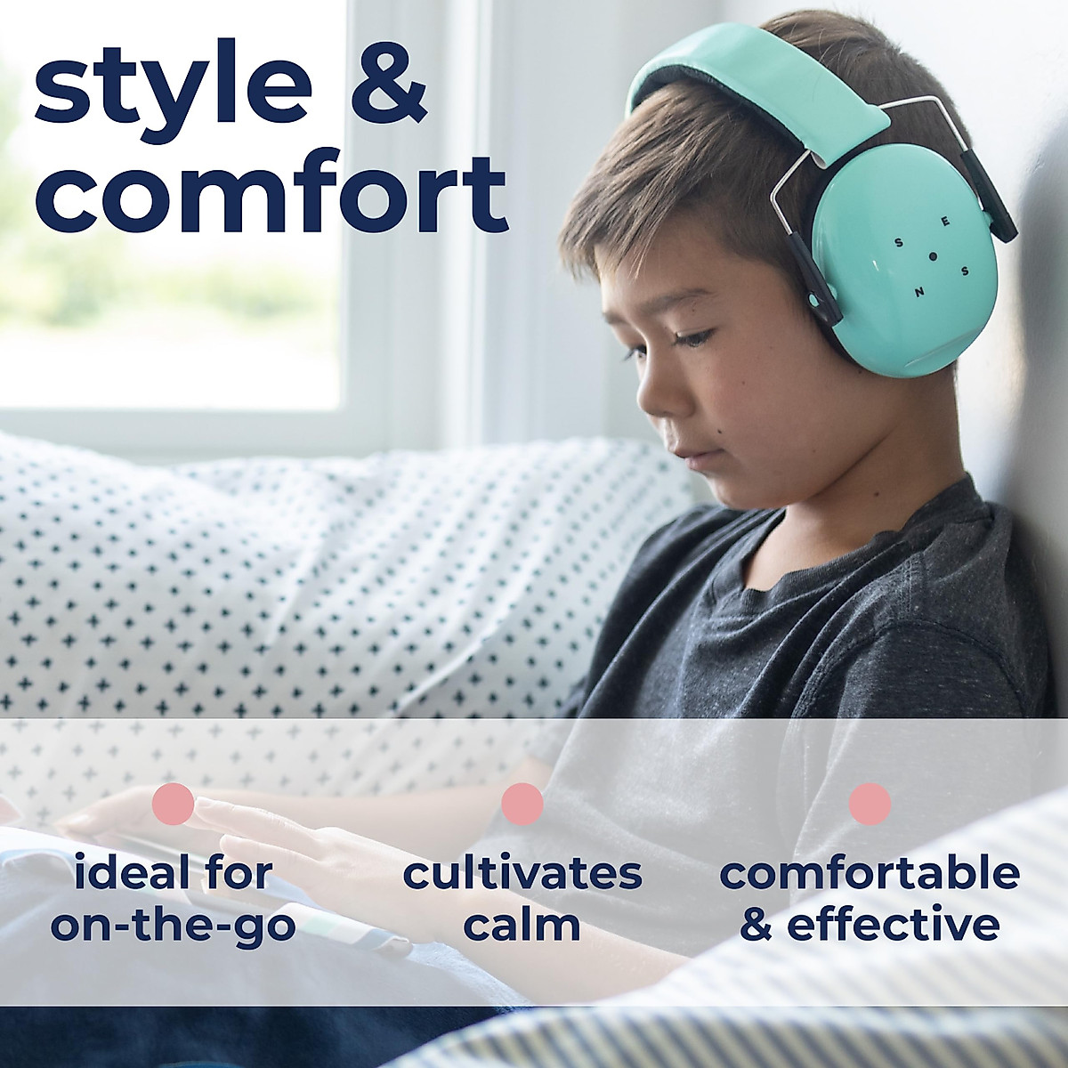 Sensory Basics Noise Reduction Headphones - Hearing Ear Protection for Kids & Teens - Kids Ear Protection Headphones - Kids Ear Muffs for Noise Reduction - Sensory Headphones for Ages 3+ - Sunrise