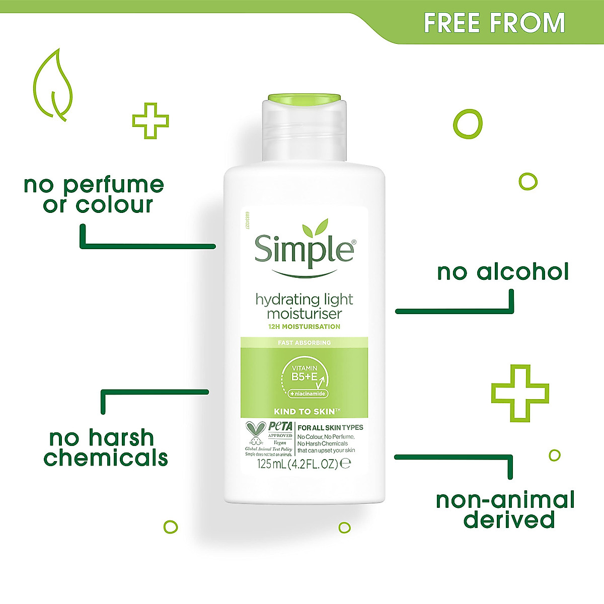 Simple Moisturiser Hydrating Light, 125 ml