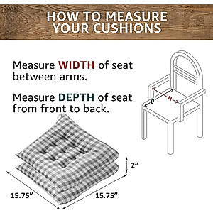 Chair Cushions for Dining Chairs 4 Pack - Kitchen Chair Cushions Set of 4, Non-Slip Seat Cushion Chair Pads, Dining Room Chair Cushions for Kitchen Room Decor 2" Thickness (Yellow, 4)