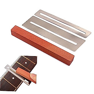 Vaguelly 2pcs Polishing Beam Fret Polish Sanding Polishing Beam Silk Flakes Protector Combination Brown Leveling Fret Leveling Beam Clean Beam Stone Fretboard Protector