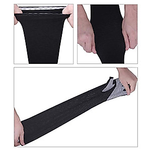 HODORPOWER UV Protection Gloved Arm Sleeves for Men & Women Cycling Ice Arm Sleeve Fingerless Sun Compression Long Arm Cover, Black, One Size