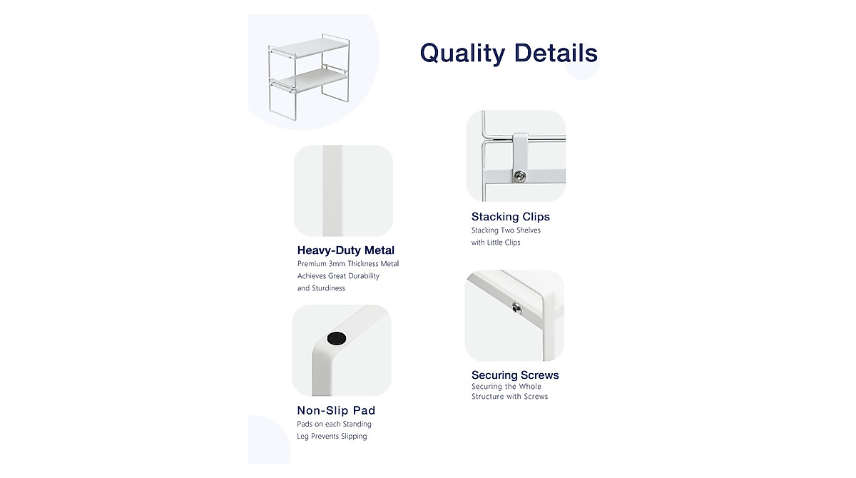 Nxconsu Stackable Shelf Organizer for Home Storage