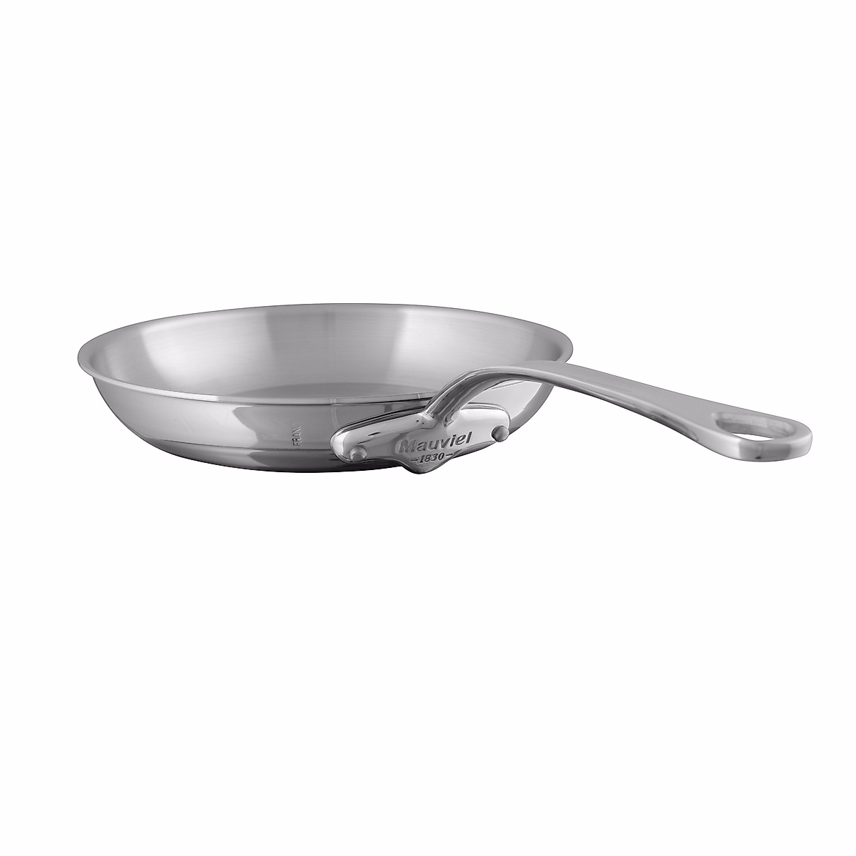 Mauviel M'Cook 5-Ply Polished Stainless Steel Frying Pan With Cast Stainless Steel Handle, 9.4-in, Made In France