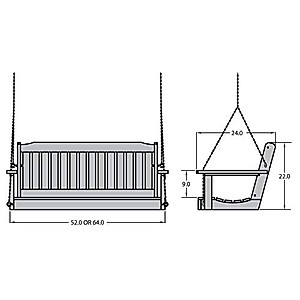 highwood AD-PORL2-TAU Lehigh Porch Swing, 4 Feet, Tuscan Taupe