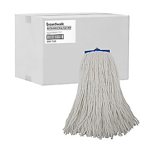 Boardwalk Cut-End Lie-Flat Wet Mop Head, Rayon, 16oz, White, 12/Carton
